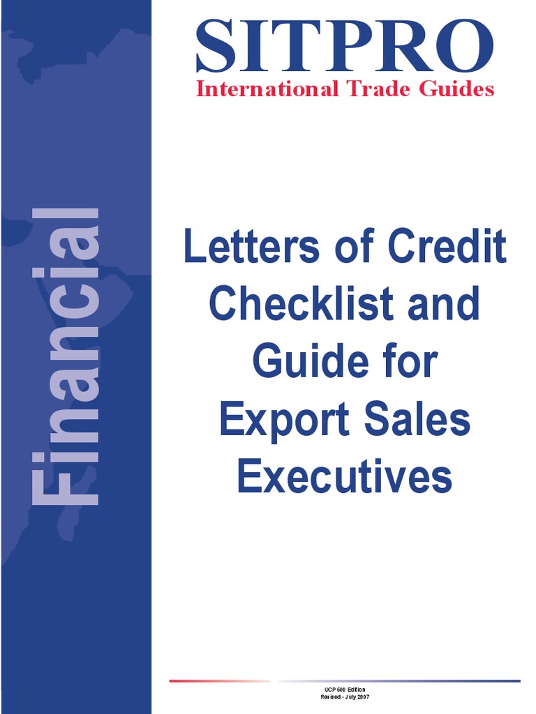 Letters of Credit Checklist and Guide For Export Sales Executives ...