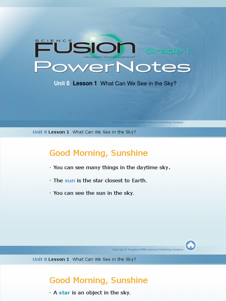 Unit 8: Lesson 1 What Can We See in The Sky? | PDF