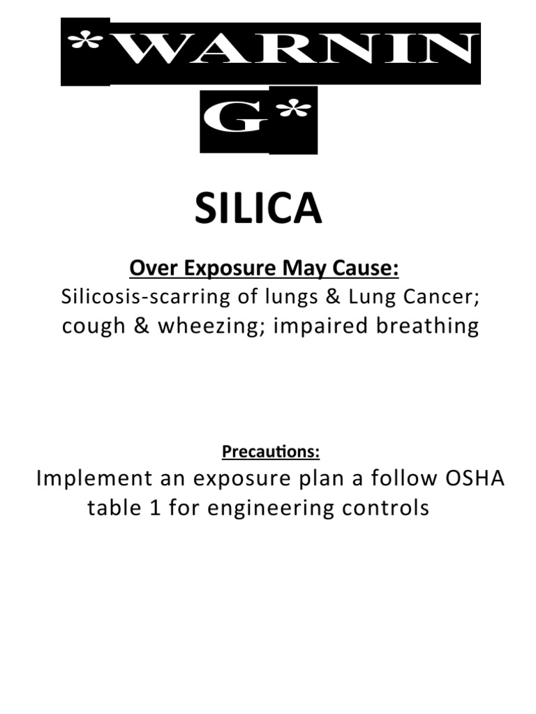 Silica Warning Sign | PDF