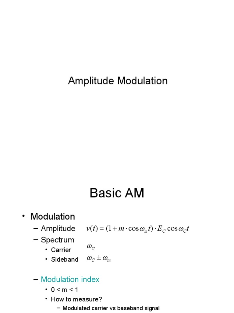 Amplitude Modulation | PDF | Teaching Methods & Materials | Science ...