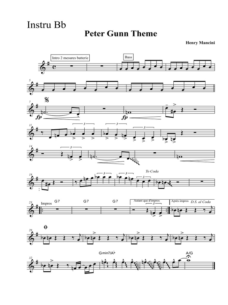 THE BLUES BROTHERS - Peter Gunn Theme - BB | PDF