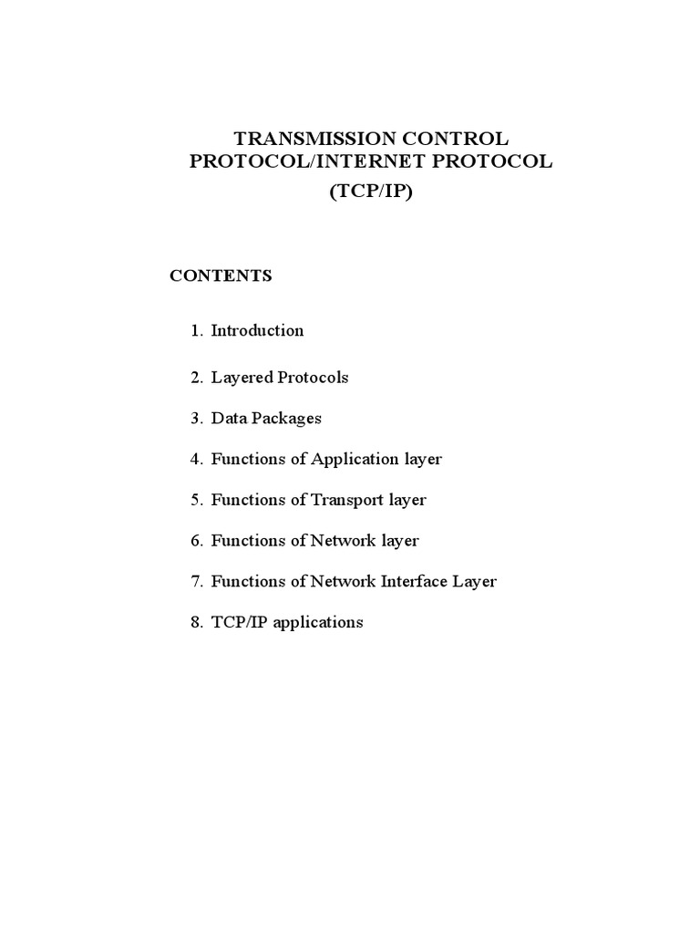 Transmission Control Protocol/Internet Protocol (TCP/IP) | PDF | Port ...