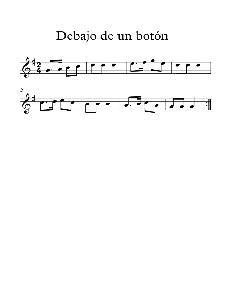 Debajo de Un Botón - Partitura Completa | PDF