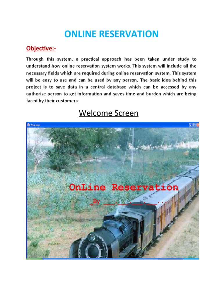 Rail Reservation System Project Manual | PDF | Computing Platforms | Databases