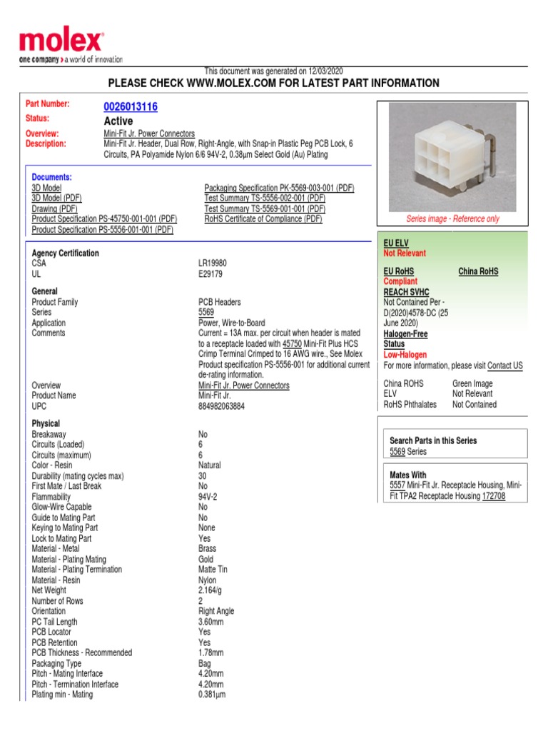 Part Number: Status: Overview: Description:: Documents | PDF | Printed ...
