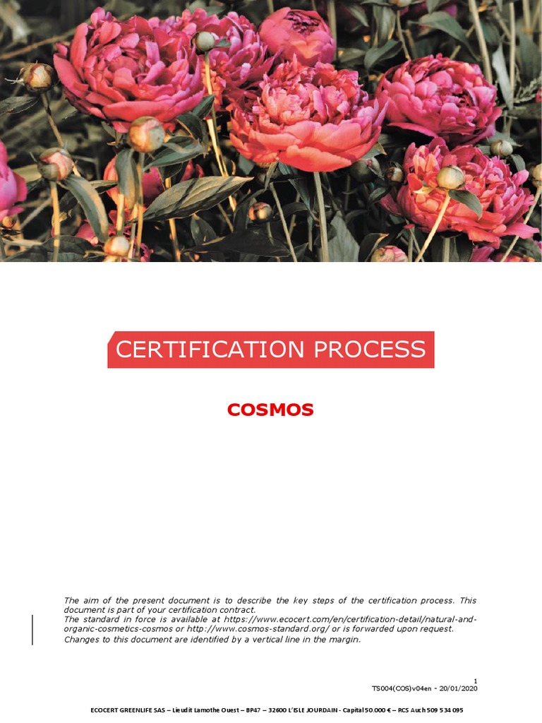 Certification of Cosmetic Products According to the COSMOS Standard: An ...