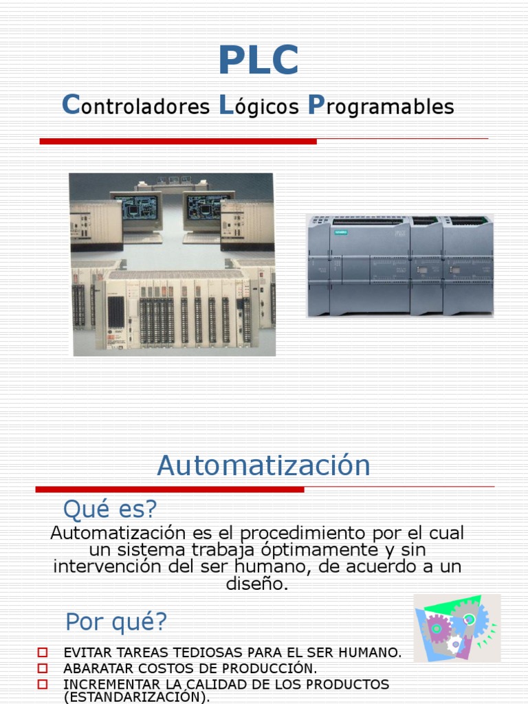 Tipos de PLC y Automatización Industrial | PDF | Controlador lógico ...