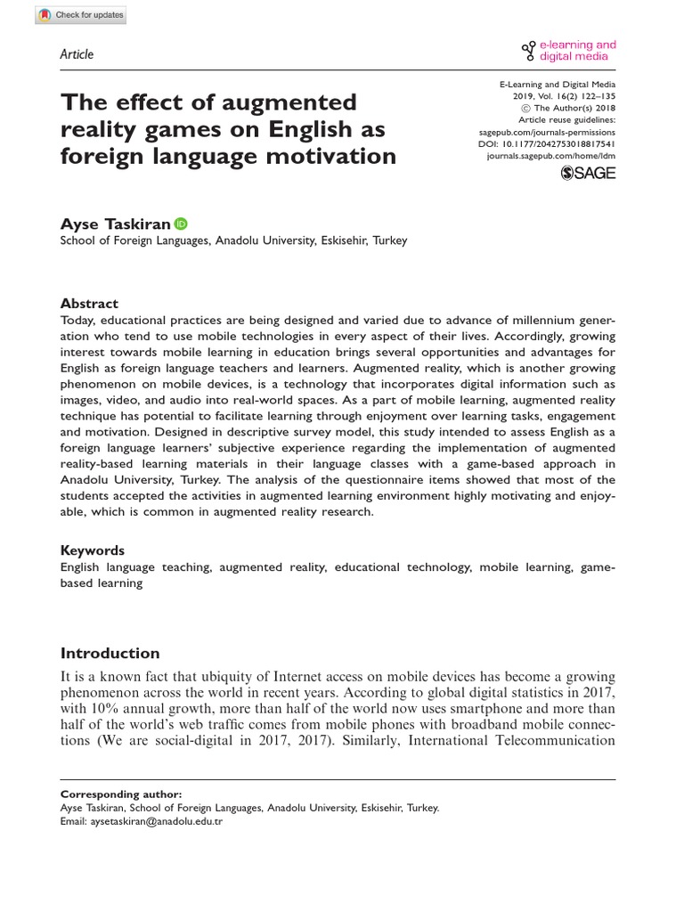 FIX-The Effect of Augmented Reality Games On English As Foreign ...