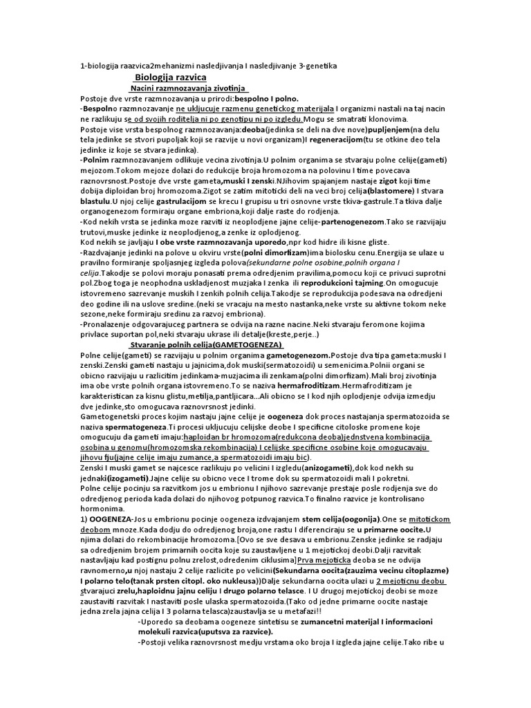 Razvice, Genetika I Nasledjivanje | PDF