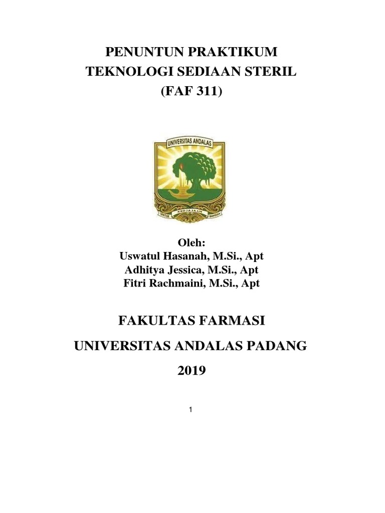 Modul - Praktikum Teknologi Sediaan Steril | PDF