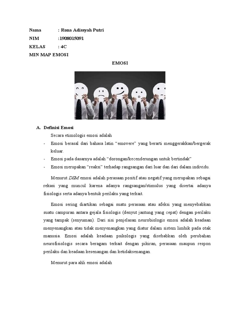 Rona Adissyah Putri - 1908015091 - Mindmap Emosi | PDF | Pengembangan Diri
