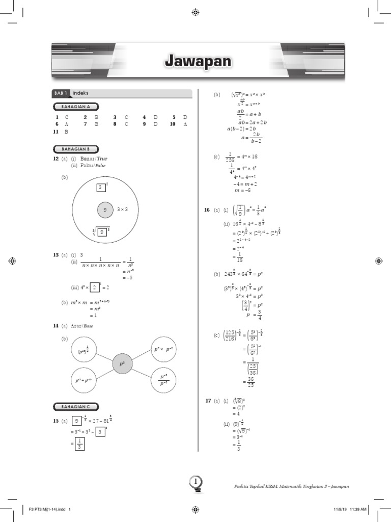 PT KSSM Matematik Tingkatan 3 - Jawapan (J1-J14) (QR Code) | PDF | Factor Income Distribution ...