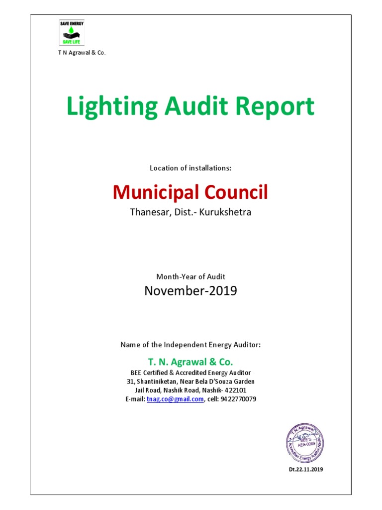 Lighting EAR - 2019 - MCR | Descargar gratis PDF | Lighting | Audit