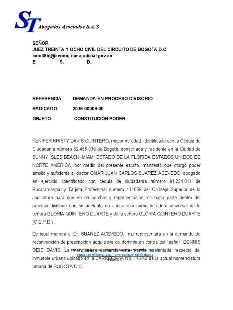 Poder Especial Proceso Divisorio | PDF