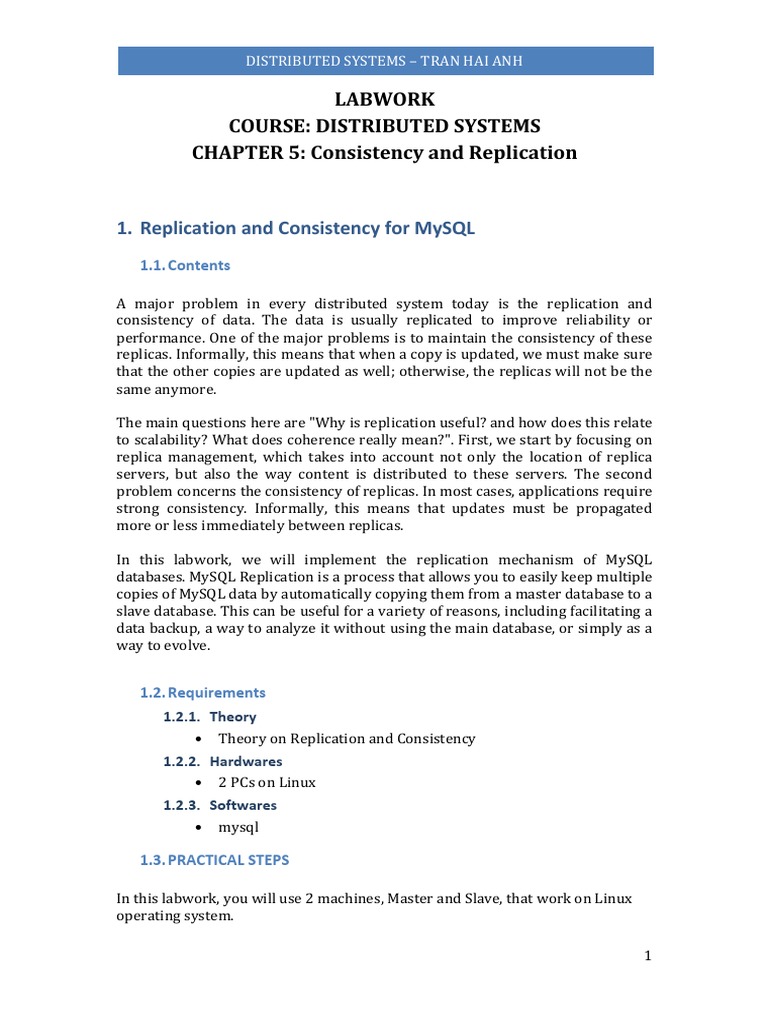 Replication and Consistency For Mysql | PDF | Replication (Computing) | My Sql