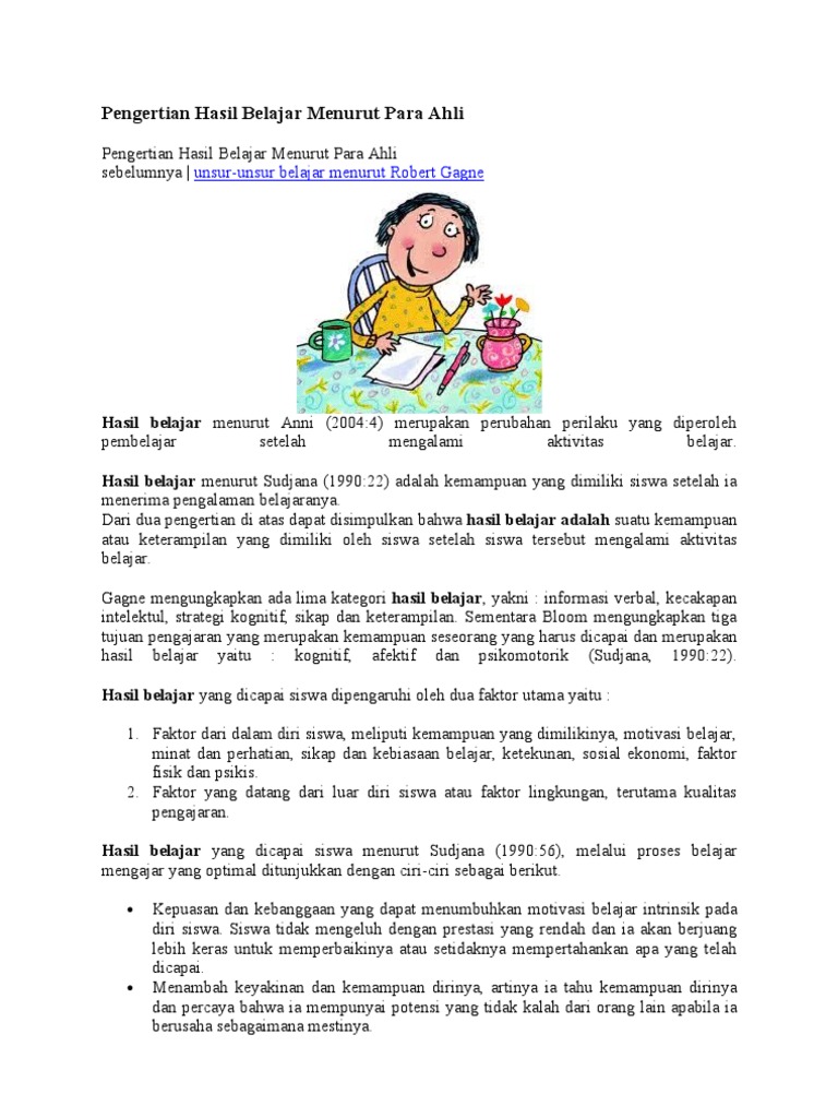 Pengertian dan Faktor Hasil Belajar | PDF | Karier & Perkembangan | Sains & Matematika