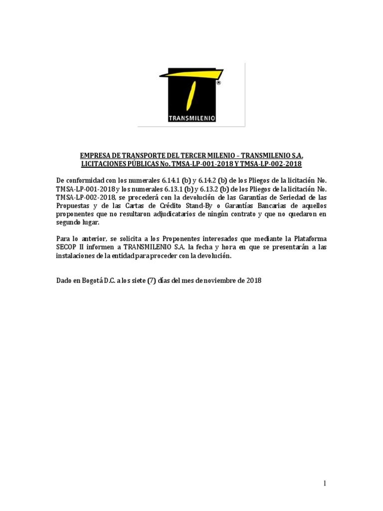 Comunicacion Devolucion Sobres | PDF