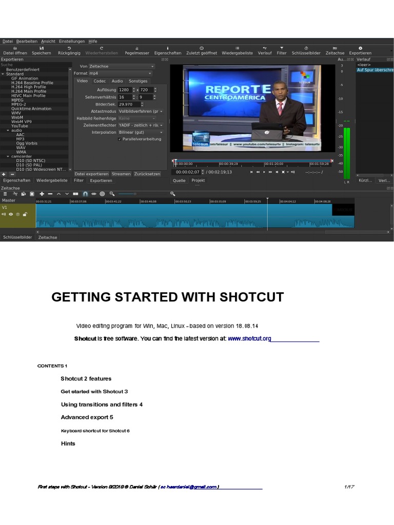 First Steps - With - Shotcut | PDF | Display Resolution | Video