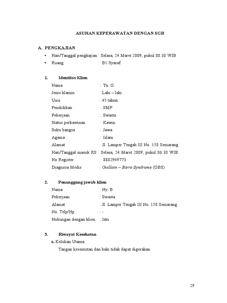 Asuhan Keperawatan Dengan SGB | PDF