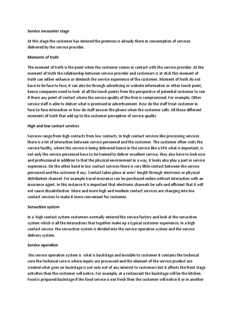 Service Encounter Stage | PDF | Business | Communication