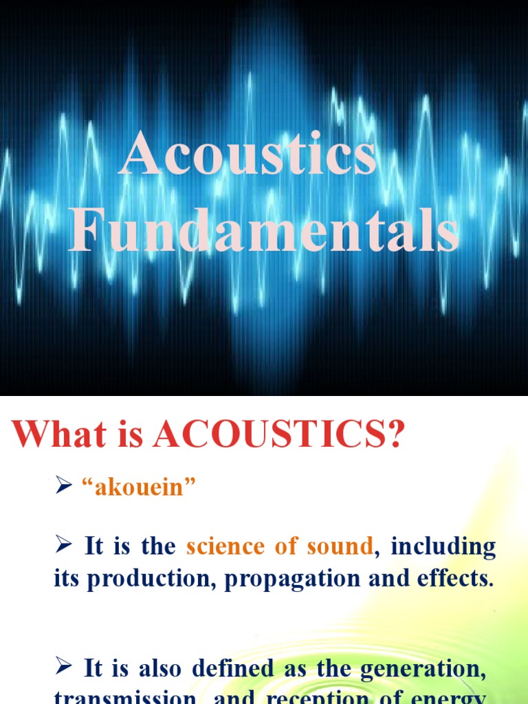 Lecture 1 Acoustic Fundamentals | PDF | Acoustics | Pitch (Music)