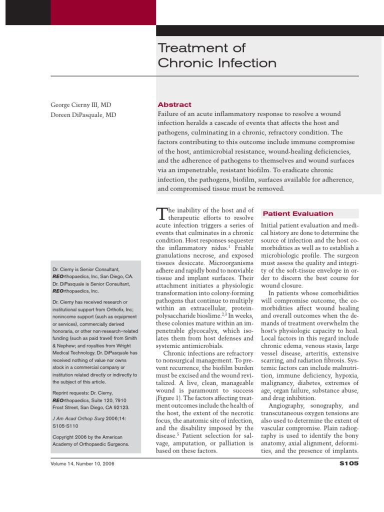 Treatment of Chronic Infection | PDF | Wound | Surgery