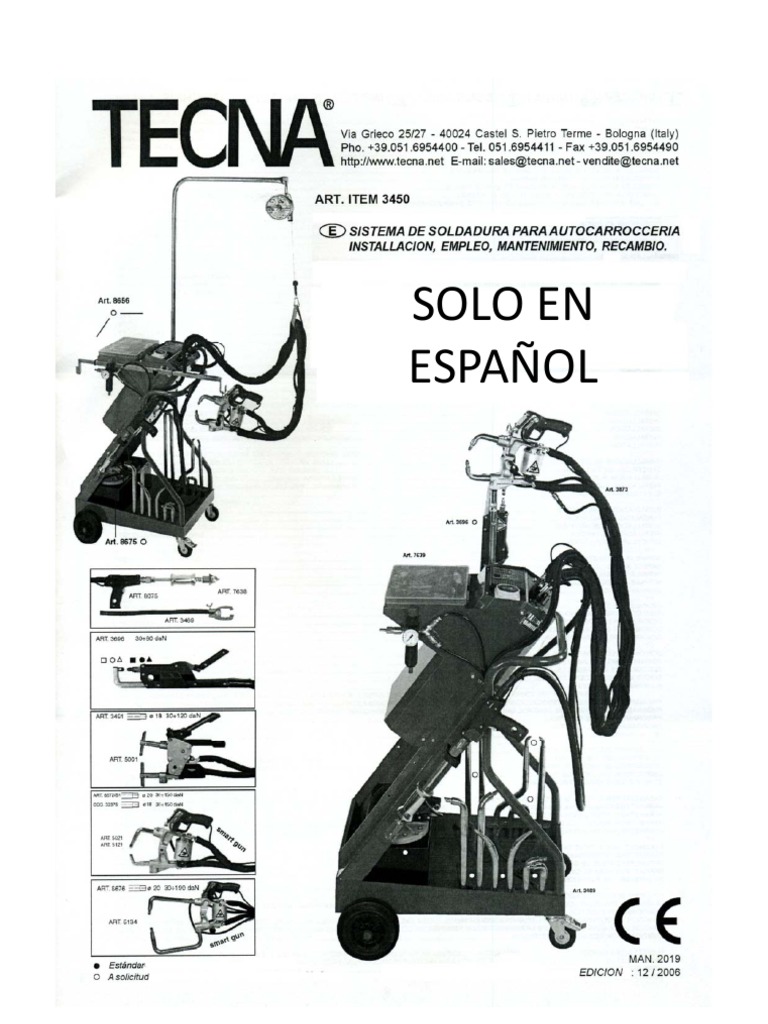 Parámetros de Soldadura Tecna 3450 | PDF