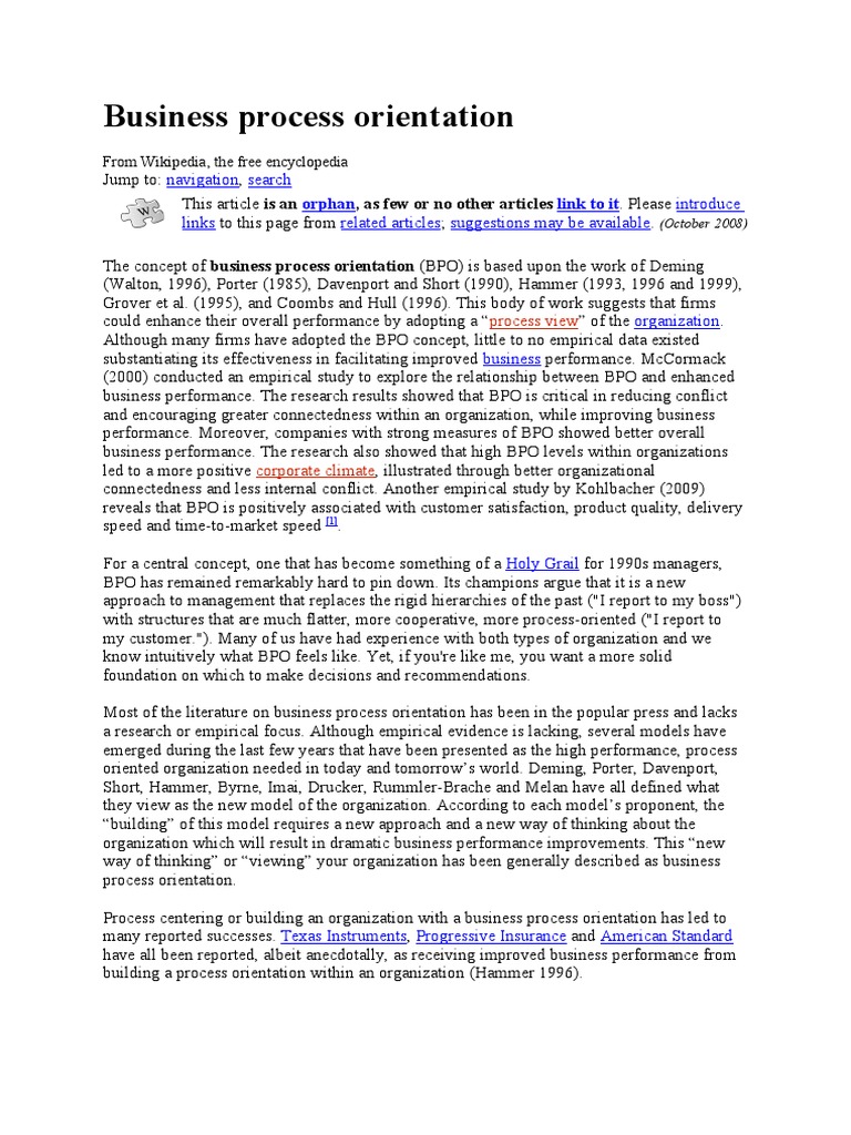 Business Process Orientation Explained | PDF | Business Process | Economies