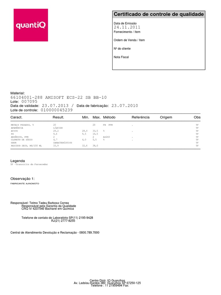 Amisoft Ecs 22 SB | PDF | Química | Ciências Físicas
