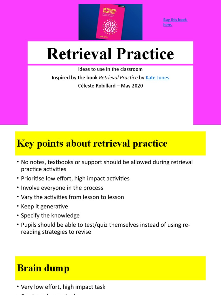 Retrieval Practice Activities | PDF