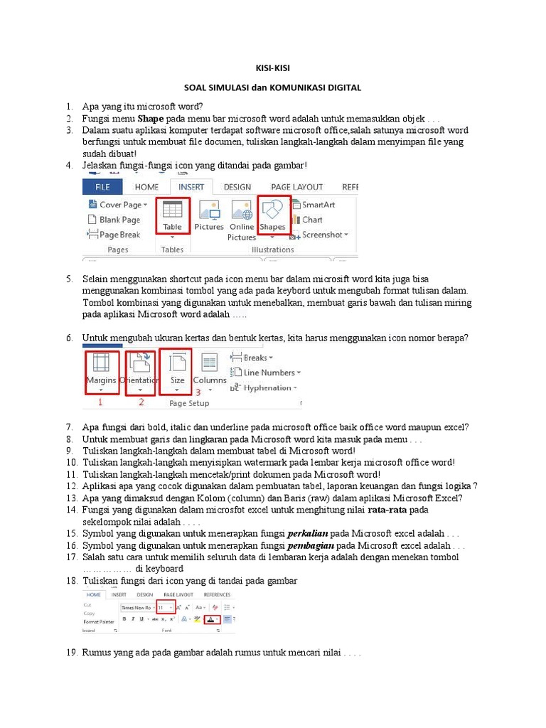 Kisi-Kisi SIMKOMDIG | PDF