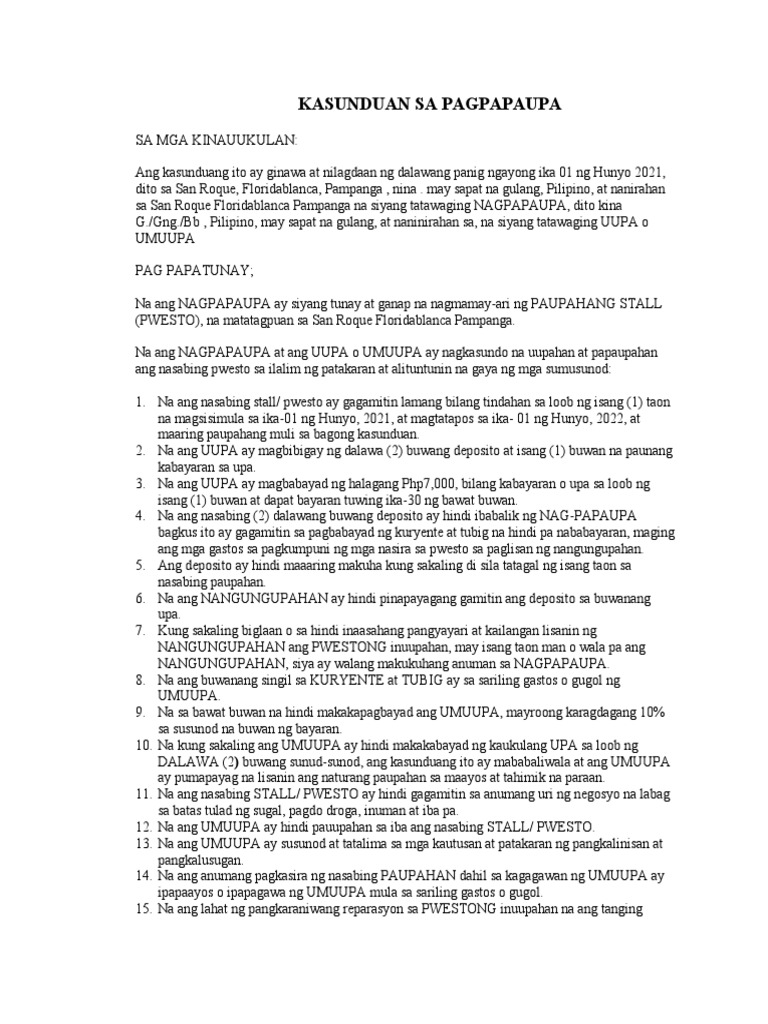 Stall Contract Agreement | PDF