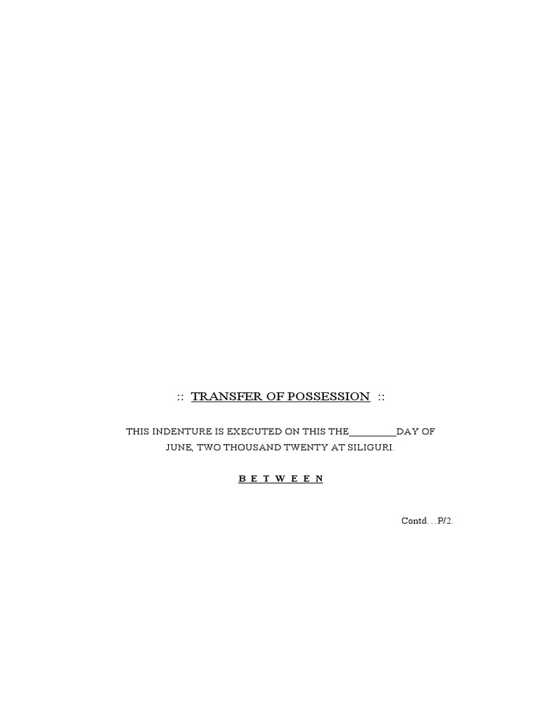 Transfer of Possession | Download Free PDF | Private Law | Government