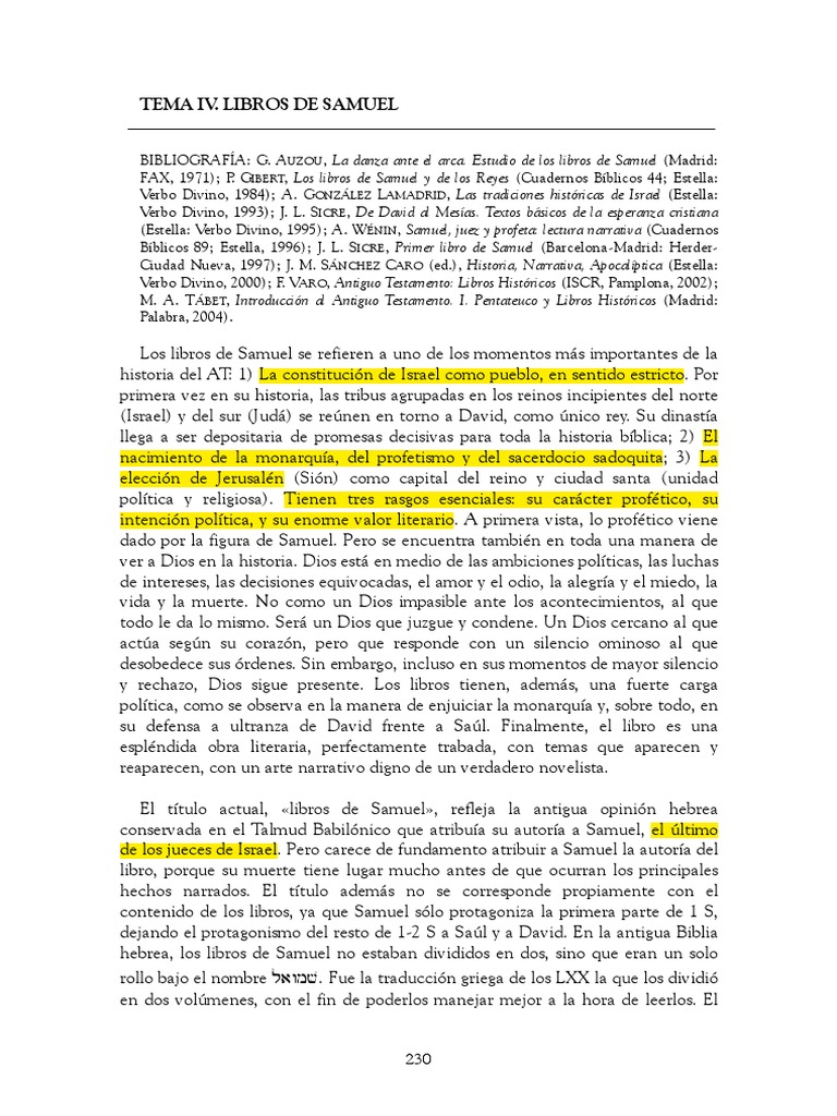 Libros De Samuel Pdf David Saulo
