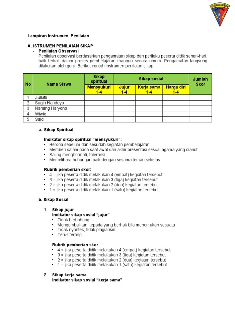 Instrumen Penilaian | PDF