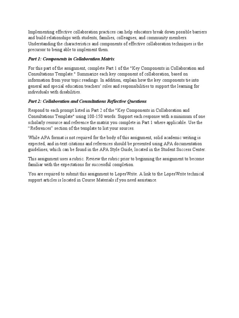 Key Components of Collaboration in Education | PDF