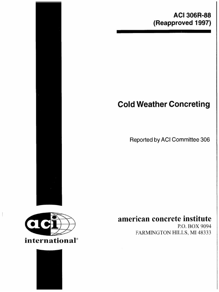 ACI 306R-88 - Cold Weather Concreting | PDF