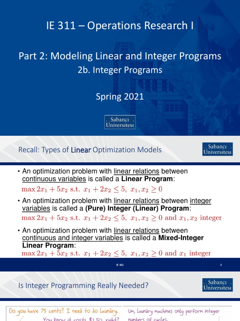 2b.modeling Linear and Integer Programs | PDF | Linear Programming ...