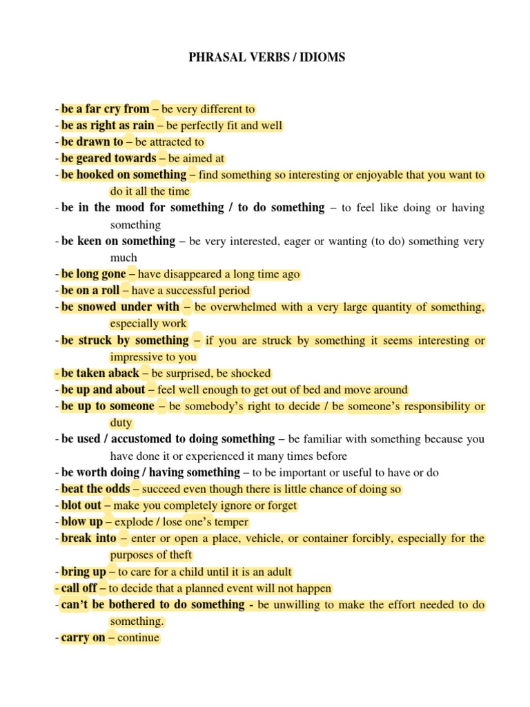 FCE - Phrasal Verbs | PDF | Human Nature | Psychology