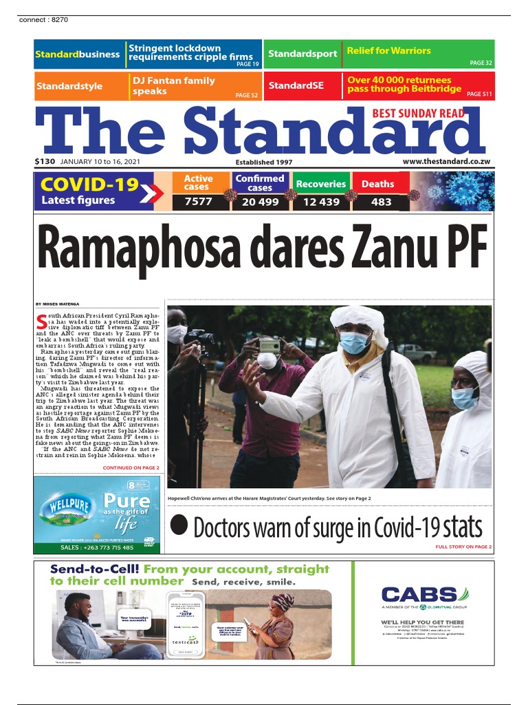 TheStandard 10012021 8270 Unlocked | PDF | Zimbabwe | Hospital