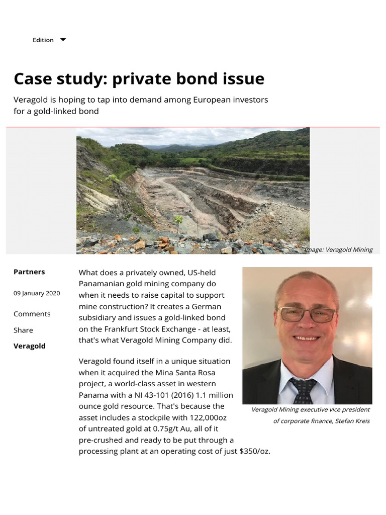 Case Study: Private Bond Issue - Mining Journal | PDF | Bonds (Finance ...