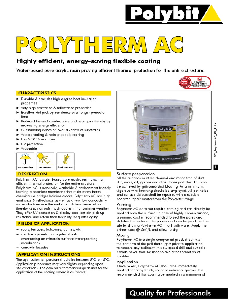 Polytherm Ac: Highly Efficient, Energy-Saving Flexible Coating | PDF ...