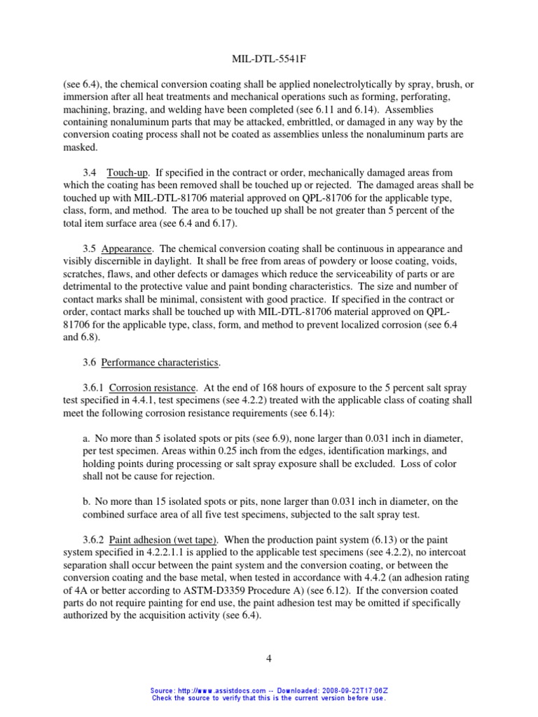 MIL-DTL-5541 Rev F - Part4 | PDF | Corrosion | Paint