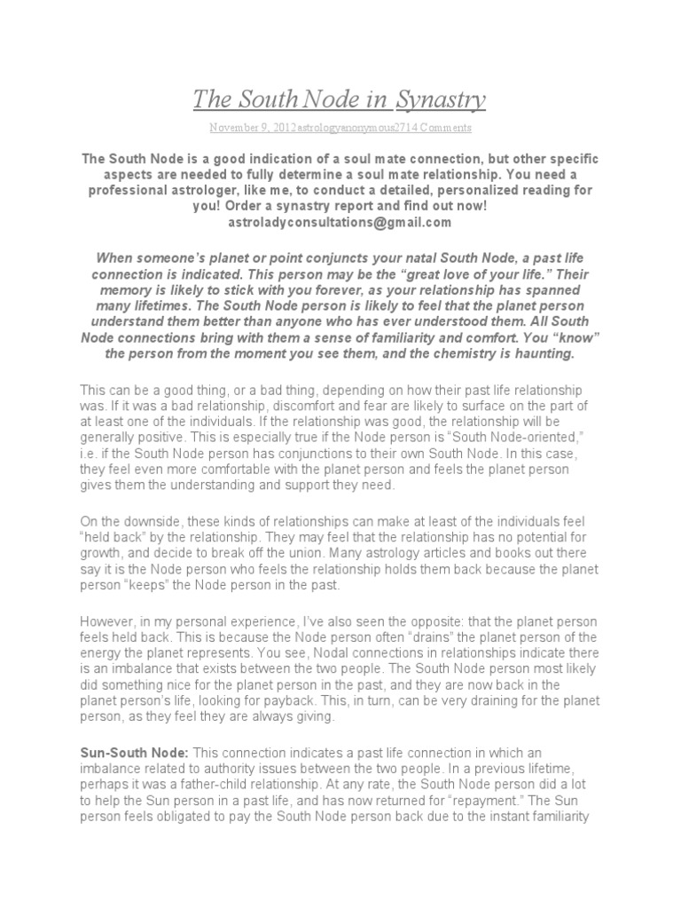The South Node in | PDF | Reincarnation | Astronomy