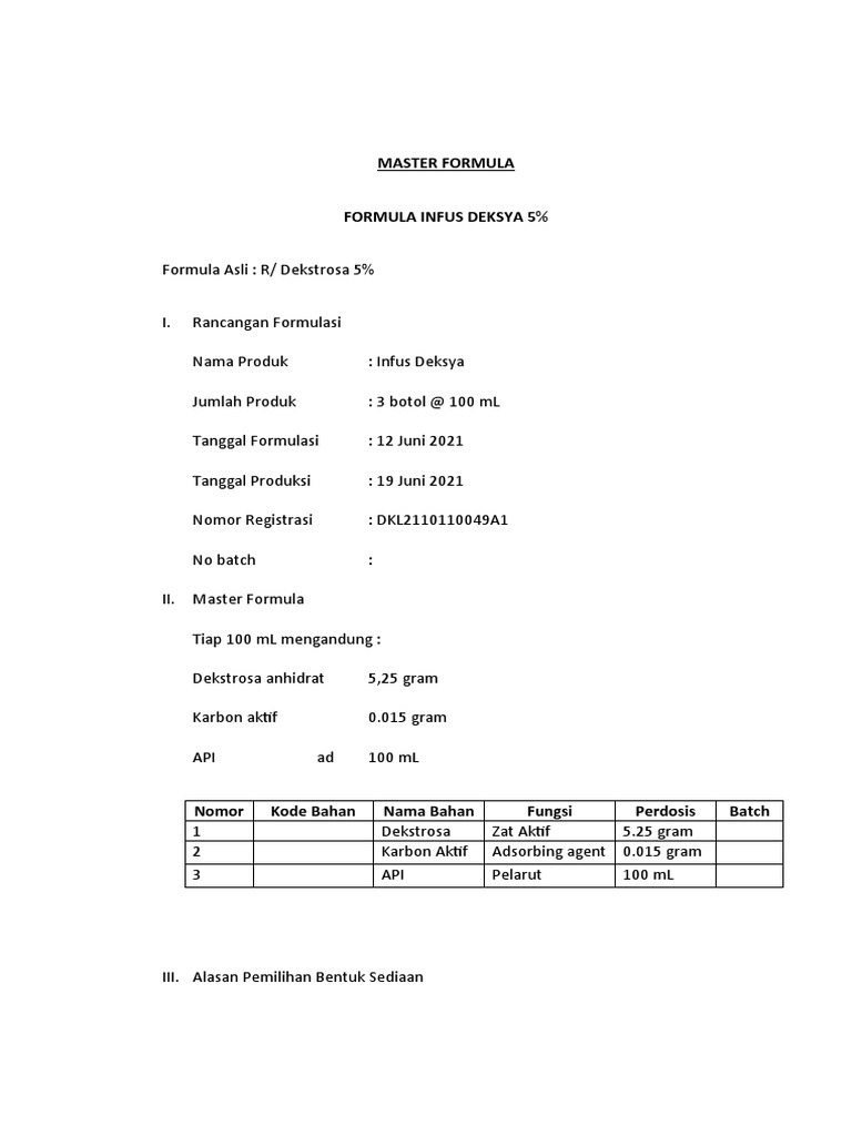 MASTER FORMULA Infus | PDF | Memasak, Makanan, & Anggur | Sains ...