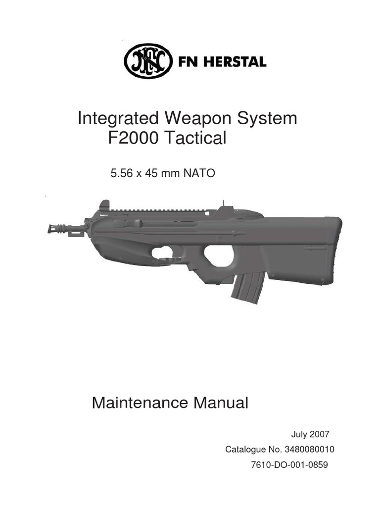 FN F2000 Maintenance Manual | PDF | Weapon Design | Equipment