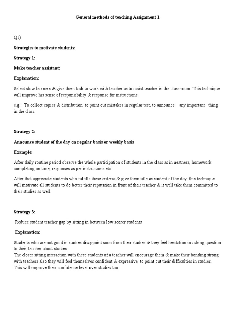 General Methods of Teaching Assignment 1 | Download Free PDF | Value ...