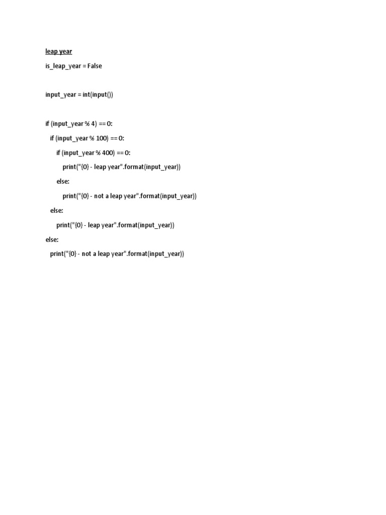 Leap Year | PDF | Computers