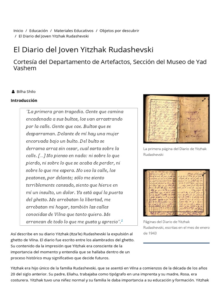 El Diario Del Joven Yitzhak Rudashevski | PDF | Yom Kippur | Religión y ...