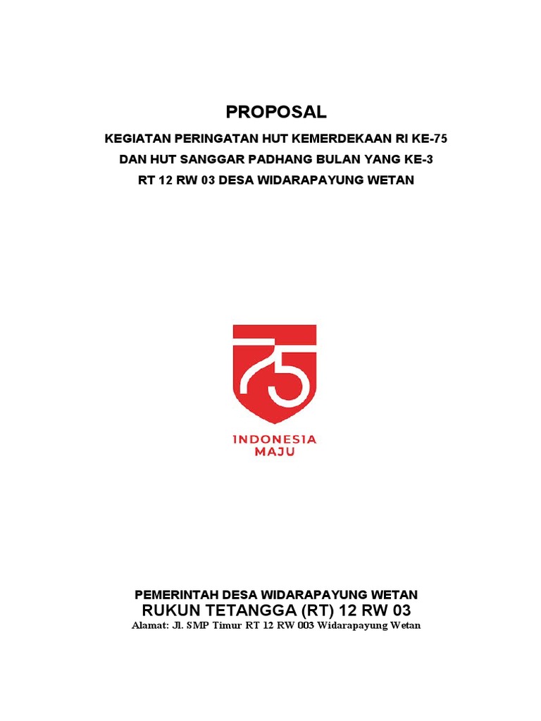 Cover Proposal HUT RI ke-80 2025 | PDF